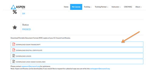 How to access/download the Digital Certificate from my Aspen account? – EC-Council Support Forums