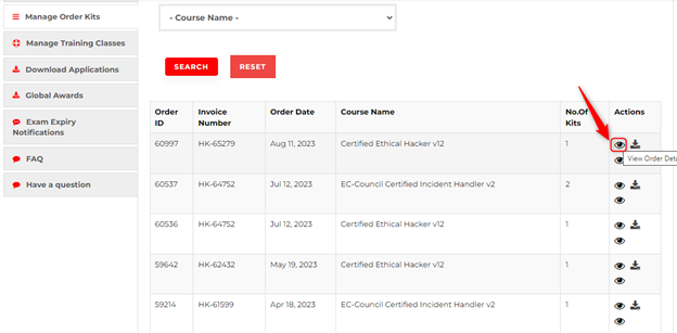 How to access the kits/orders that I purchased from EC-Council? – EC-Council Support Forums
